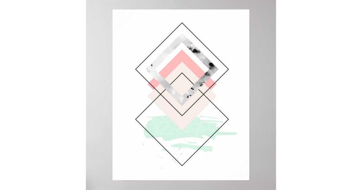 Geometric Abstract Design Poster | Zazzle