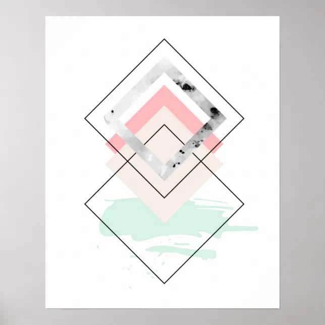 Geometric Abstract Design Poster | Zazzle