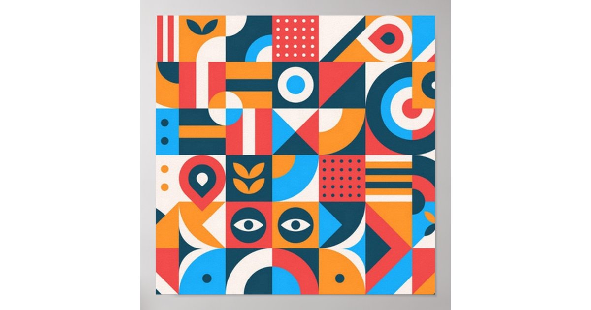 Geometric Abstract Shapes Poster | Zazzle