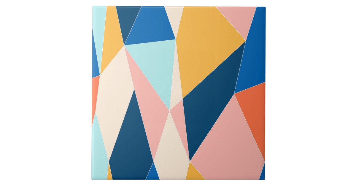Geometric Abstract Triangles Ceramic Tile | Zazzle