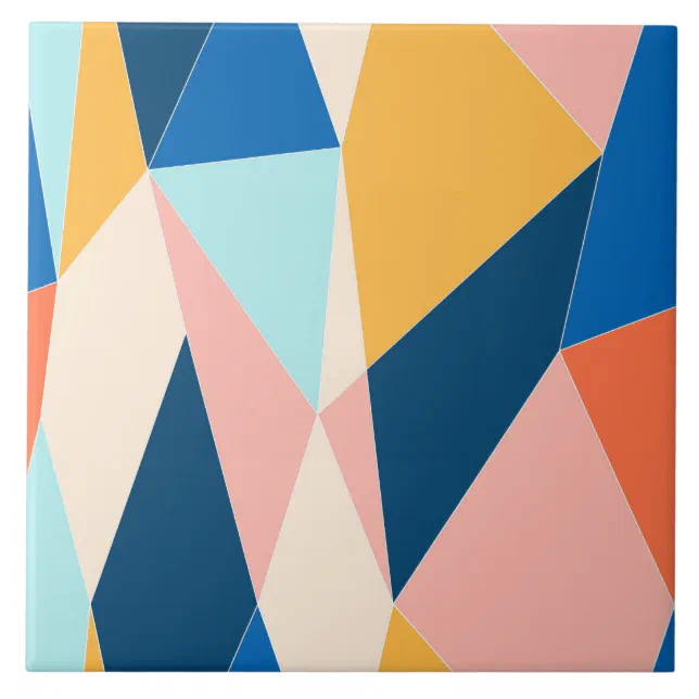 Geometric Abstract Triangles Ceramic Tile | Zazzle