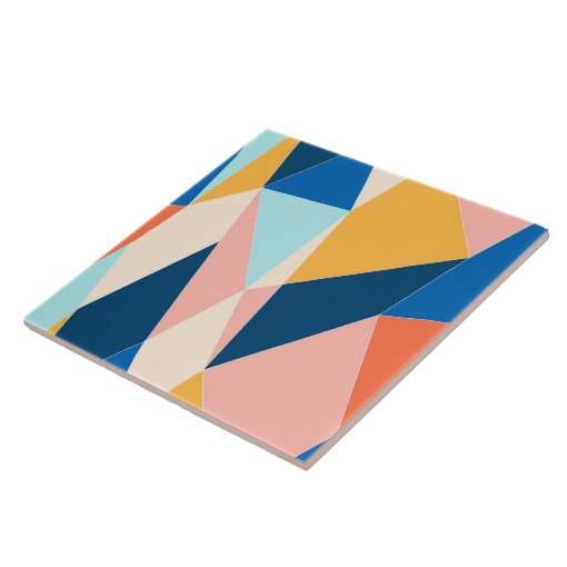Geometric Abstract Triangles Ceramic Tile | Zazzle
