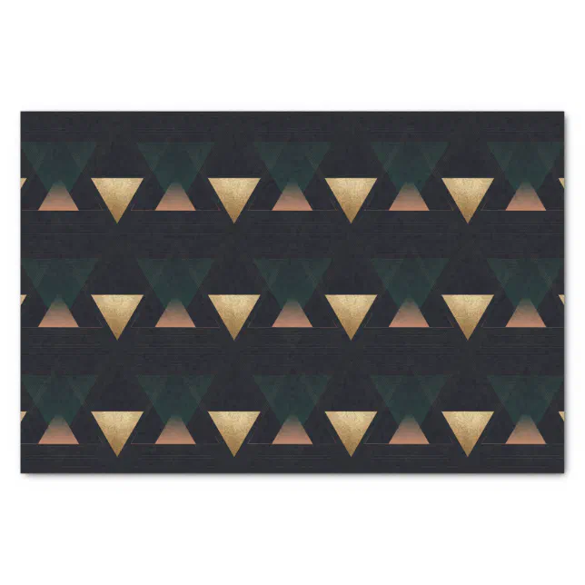 Geometric Art Deco Triangles Tissue Paper | Zazzle