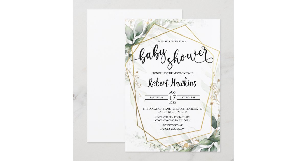 Geometric Baby Shower Invitation | Zazzle