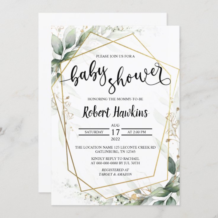 Geometric Baby Shower Invitation | Zazzle