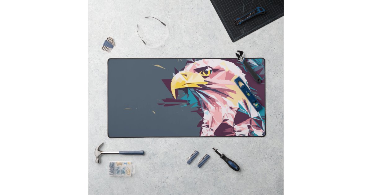 Geometric Bald Eagle Desk Mat | Zazzle