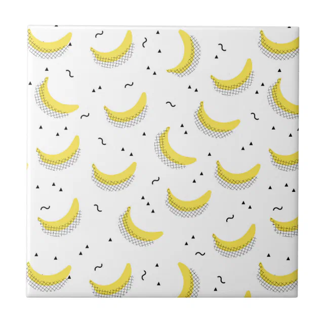 Geometric Bananas Tile | Zazzle