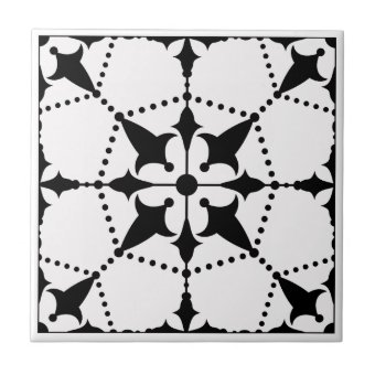 Geometric Black White Pattern Decorative Ceramic Tile | Zazzle