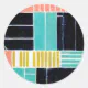 Geometric Blocks Classic Round Sticker | Zazzle