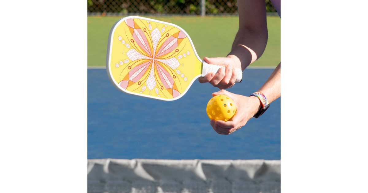 Geometric butterfly design pickleball paddle | Zazzle