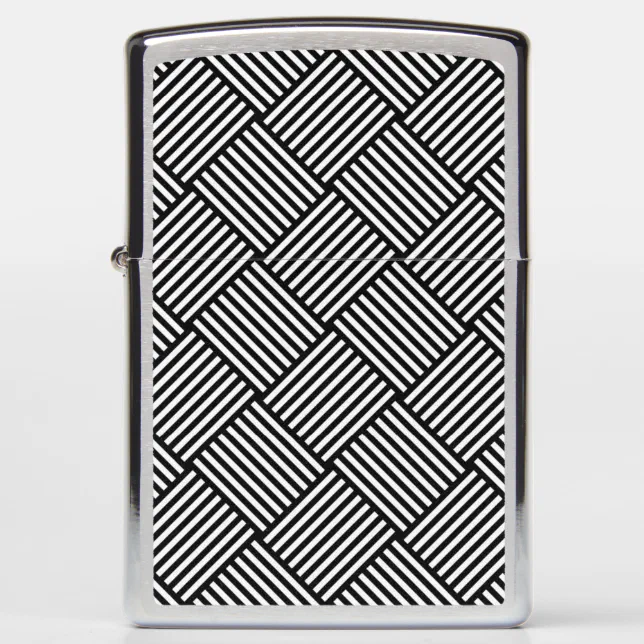 Geometric checked texture zippo lighter | Zazzle