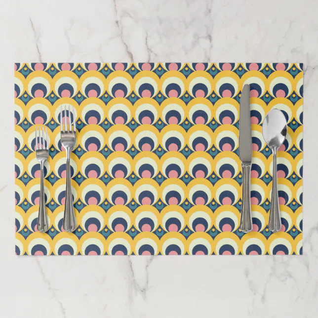Geometric Circle Pattern Paper Placemat | Zazzle