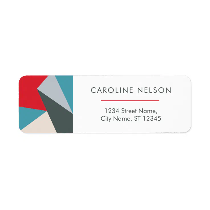 Geometric Colorful Modern Abstract Address Labels | Zazzle