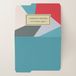 Geometric Colorful Modern Real Estate File Folders | Zazzle