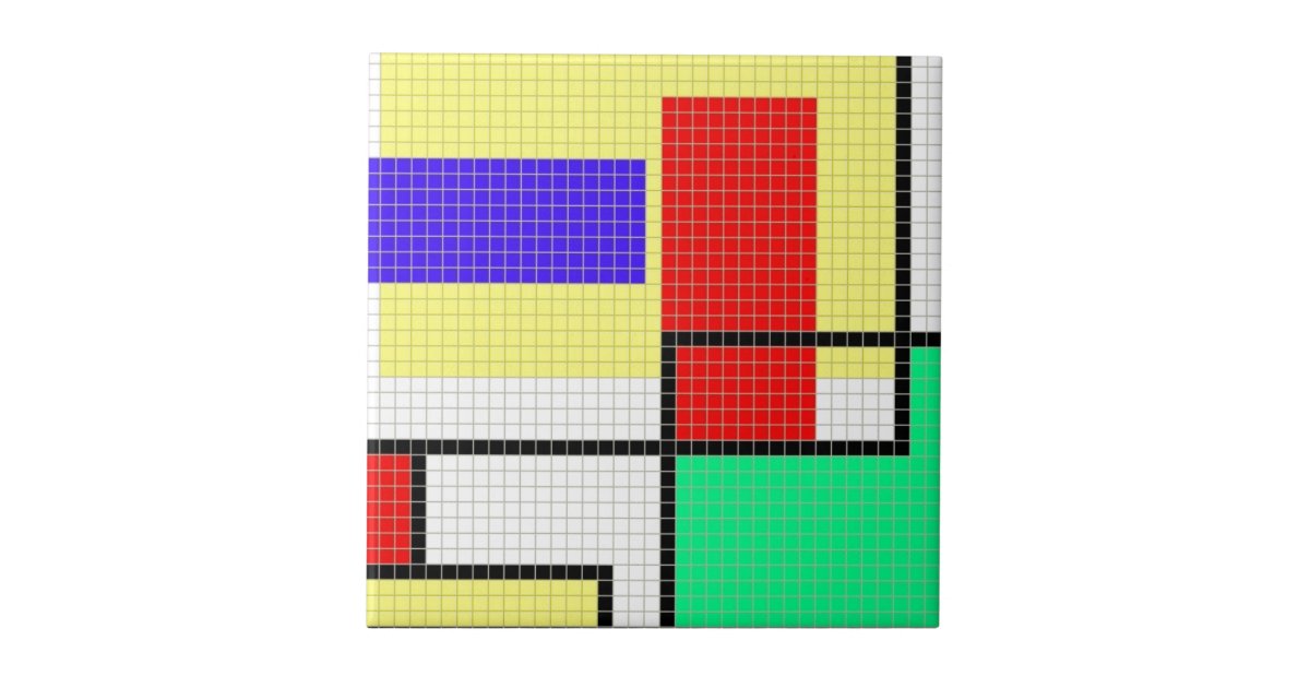 Geometric Colorful Pixel Pattern Tile | Zazzle.com