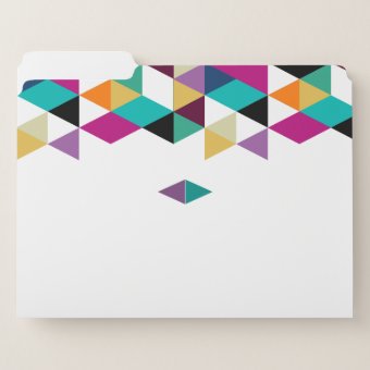 Geometric Colorful Triangles Design File Folder | Zazzle
