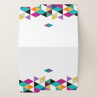 Geometric Colorful Triangles Design File Folder | Zazzle