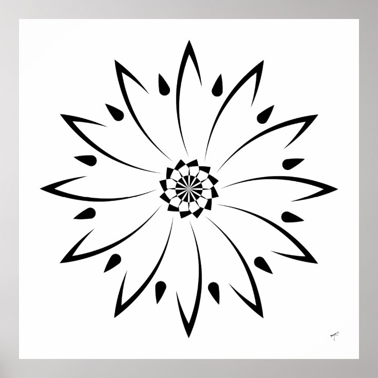 Geometric Daisy II, Poster | Zazzle
