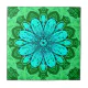 Geometric Daisy Pattern in Turquoise and Green Ceramic Tile | Zazzle