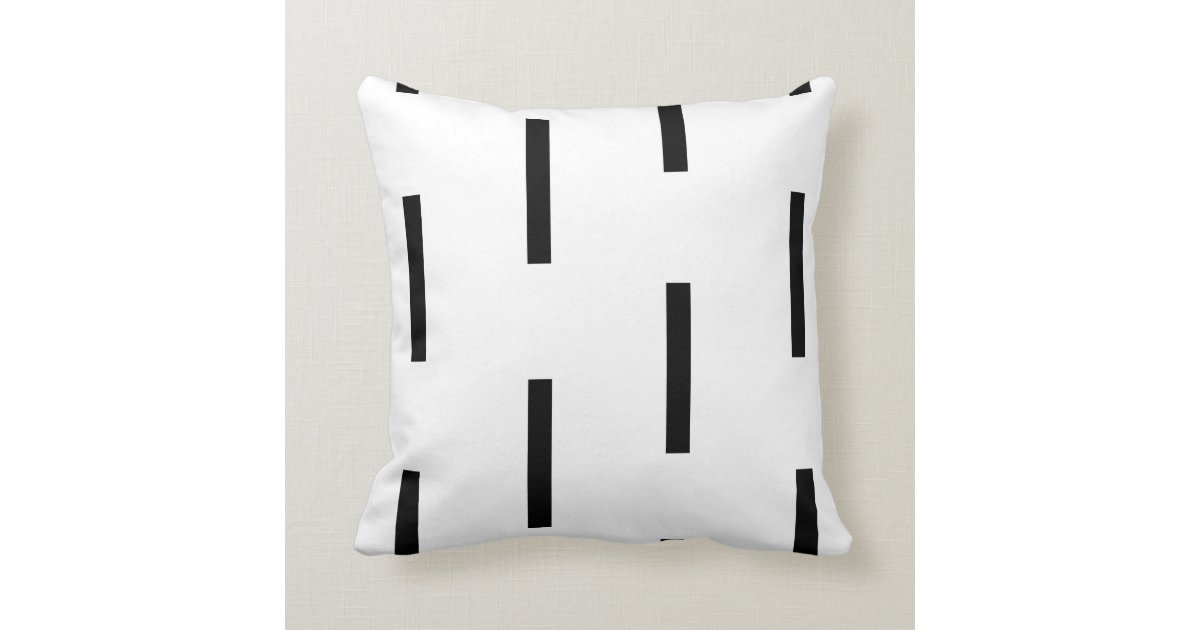 Geometric - dash line pattern - black and white throw pillow | Zazzle.com