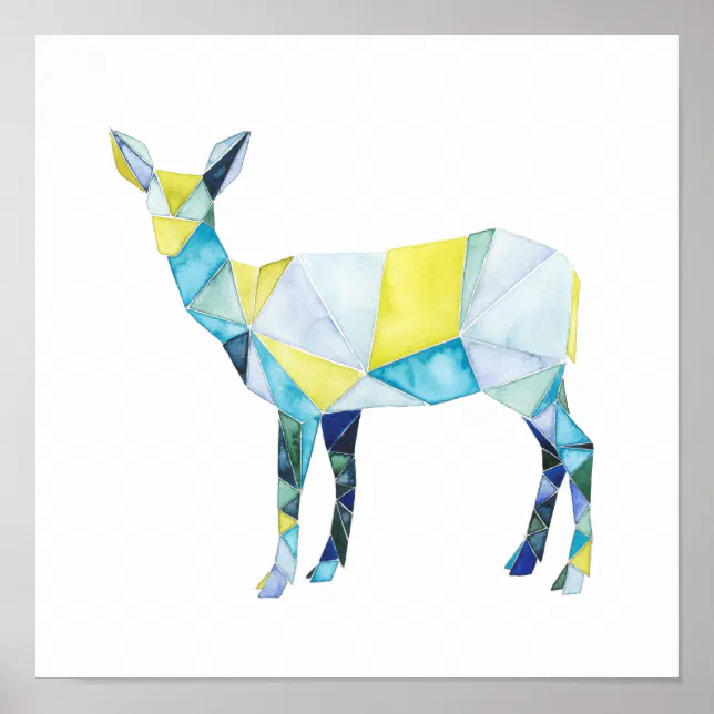 Geometric Deer Animal Poster | Zazzle