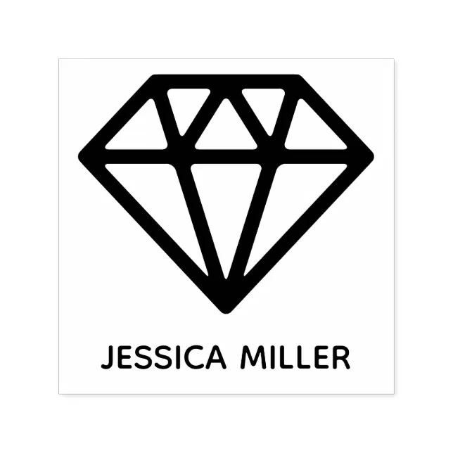 Geometric Diamond Custom Name Self-inking Stamp | Zazzle