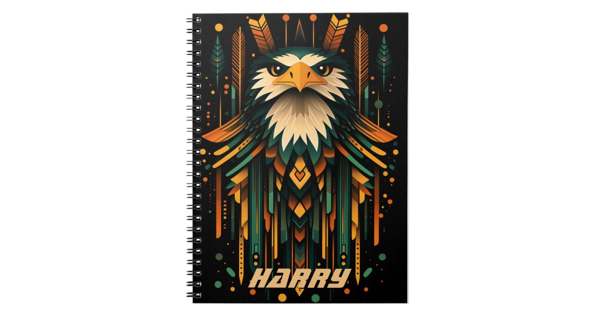Geometric Eagle Illustration Notebook | Zazzle