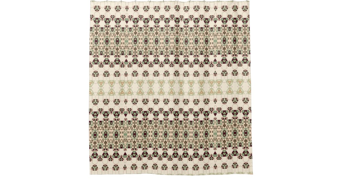 Geometric Earth Tones Pattern Shower Curtain | Zazzle