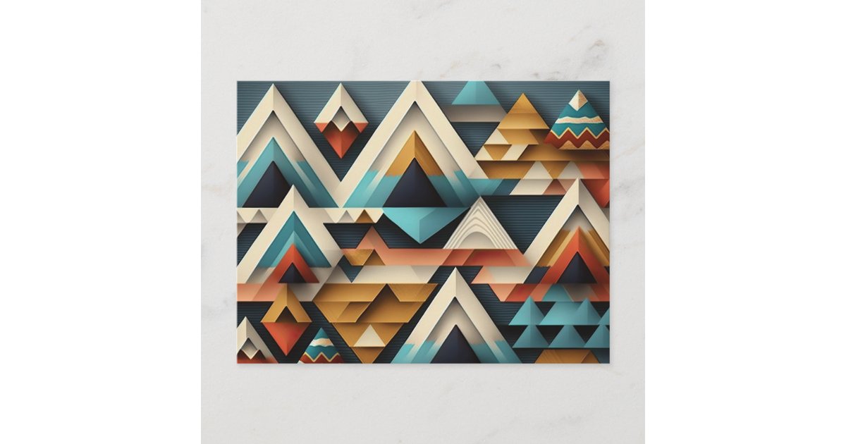 Geometric Earth Tones Texture Aztec Tribal Postcard | Zazzle