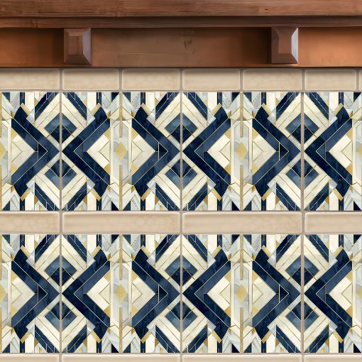 Geometric Elegance Art Deco Ceramic Tile | Zazzle
