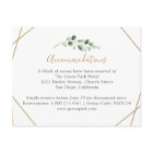 Geometric Eucalyptus Greenery Accommodation Enclosure Card | Zazzle