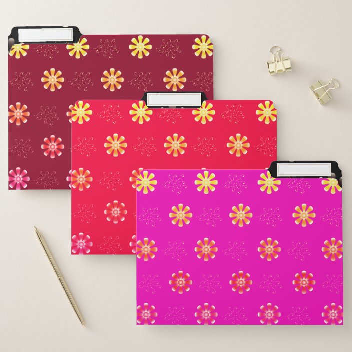 Geometric Flower File Folder | Zazzle.com