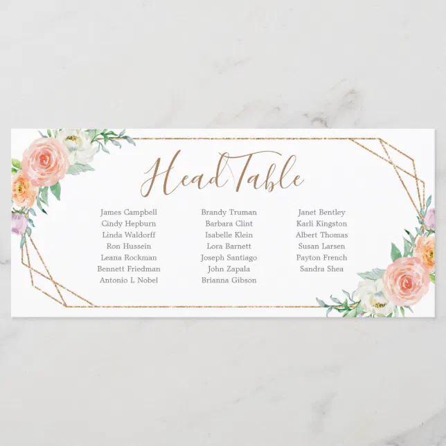 Geometric Flower Head Table Seating Card | Zazzle