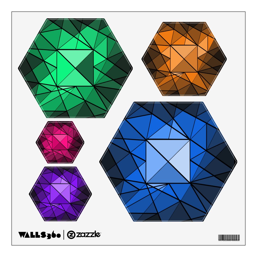Geometric Gemstone Jewel Diamond Wall Decal | Zazzle