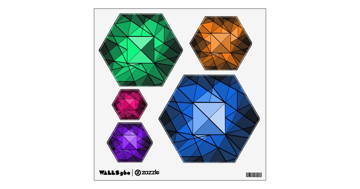 Geometric Gemstone Jewel Diamond Wall Decal | Zazzle