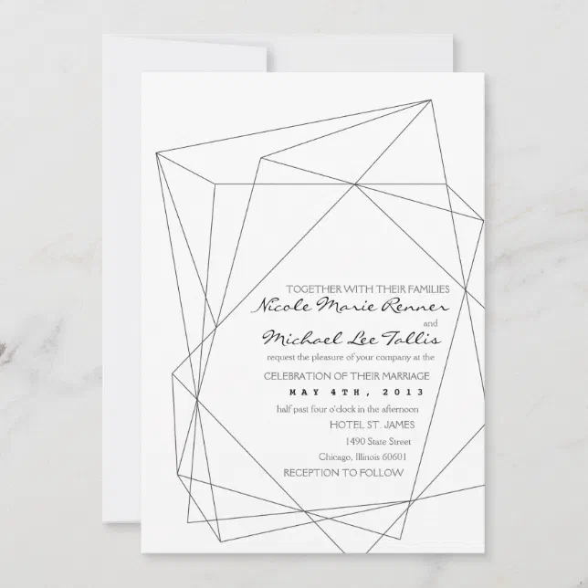 Geometric Gemstone Wedding Invitation | Zazzle