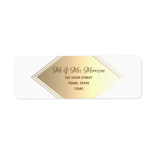 Geometric Gold Foil Return Address Label | Zazzle.com