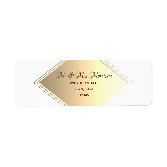 Geometric Gold Foil Return Address Label | Zazzle.com