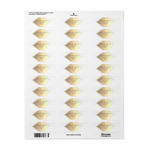 Geometric Gold Foil Return Address Label | Zazzle