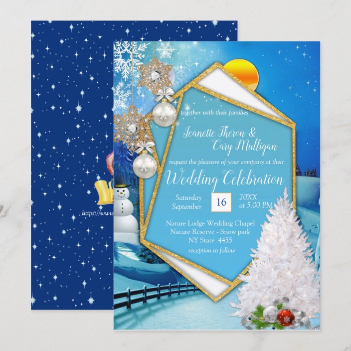 Geometric Gold Frame Wedding Invitation | Zazzle.com