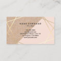 Geometric Gold Kraft Printed Light Pastel Pink Business Card | Zazzle