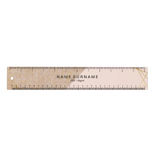 Geometric Gold KraftPrint Lt Pastel Pink 12" Ruler | Zazzle.com