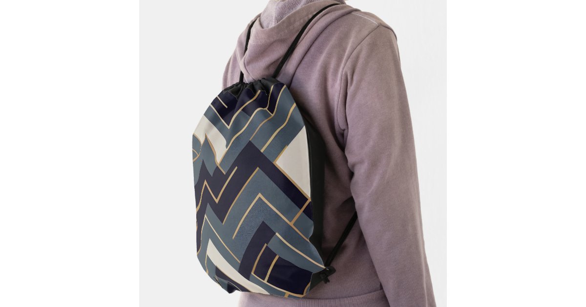 Geometric Golden illustration Drawstring Bag | Zazzle