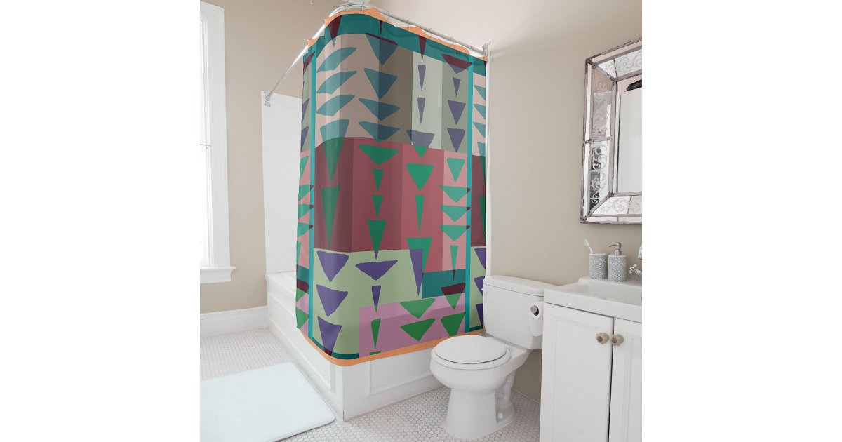 Geometric Graphic Motif Modern Trend Shower Curtain | Zazzle