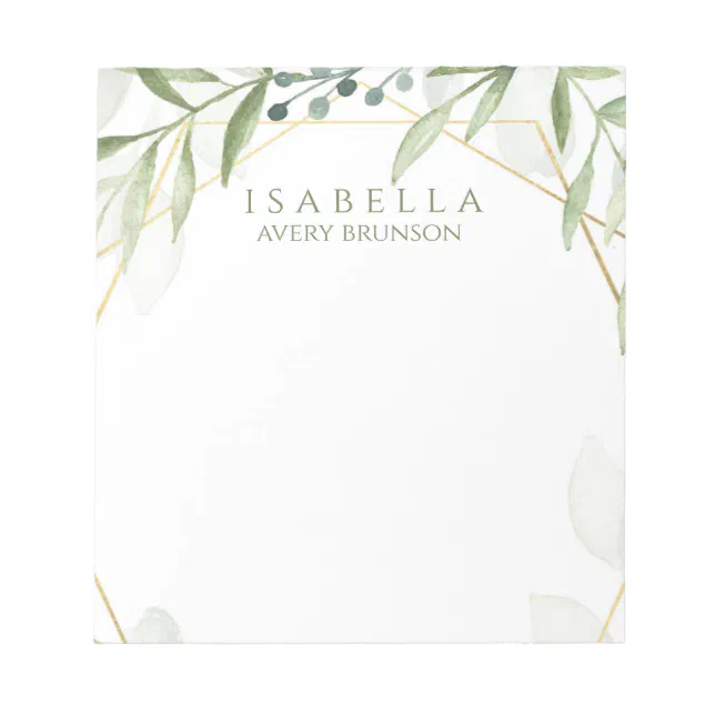 Geometric Greenery Notepad | Zazzle