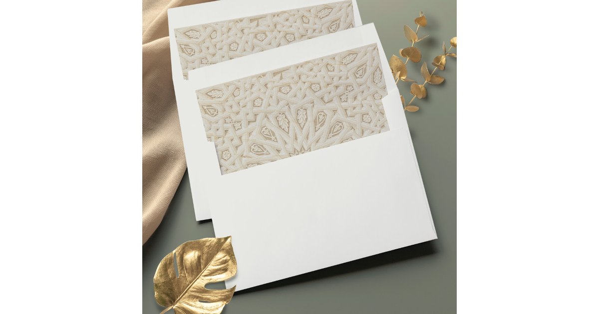 Geometric Islamic Art Wedding Envelope Liner | Zazzle