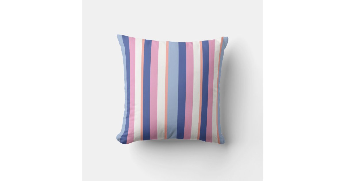 Geometric Line Pattern Pink and Blue Throw Pillow | Zazzle