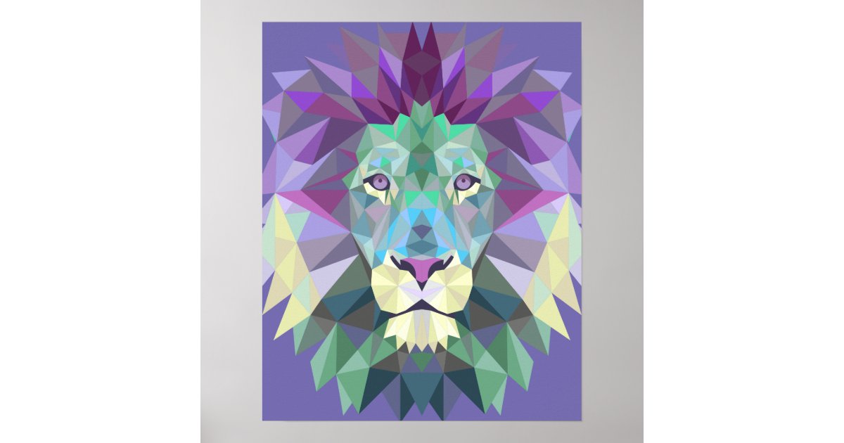 Geometric Lion Poster | Zazzle