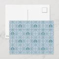 Geometric Lotus Grid Pattern - The White Lotus Postcard | Zazzle