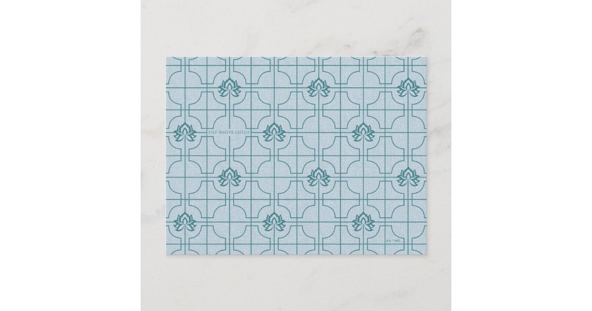 Geometric Lotus Grid Pattern - The White Lotus Postcard | Zazzle